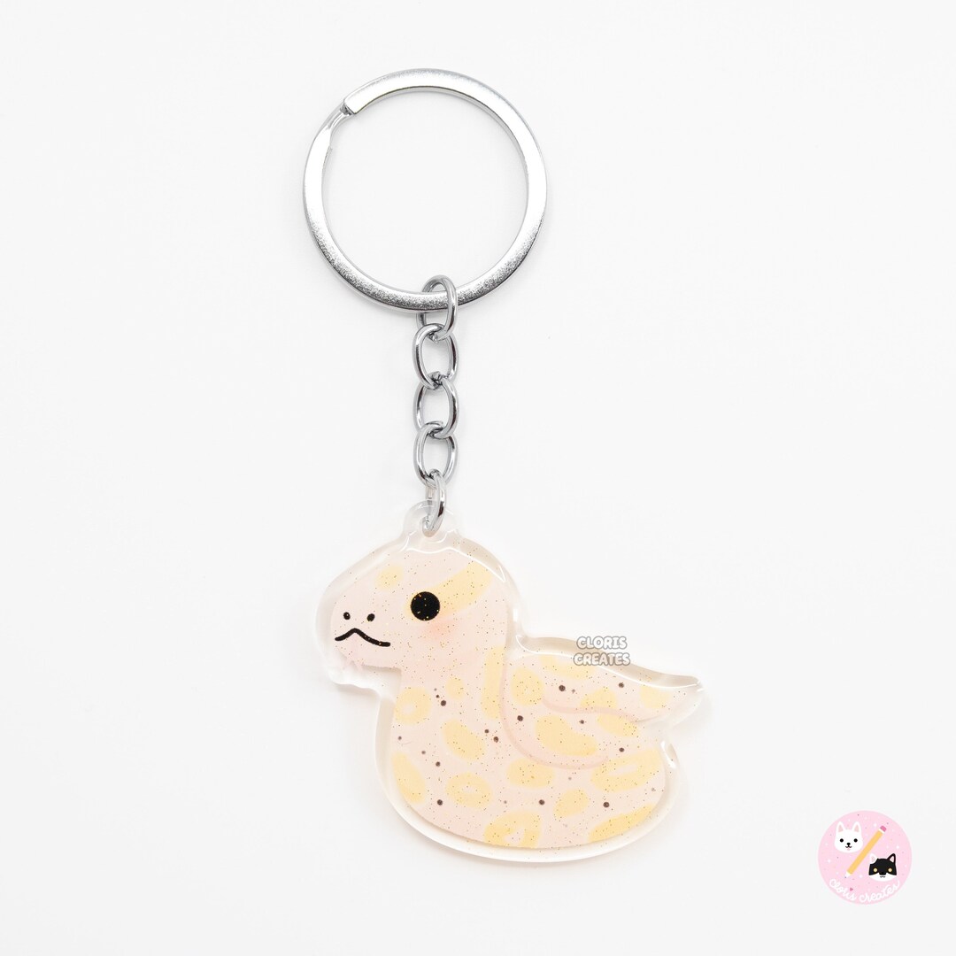 Banana Ball Python Acrylic Snake Keychain | Cartoon Kawaii Art Exotic ...