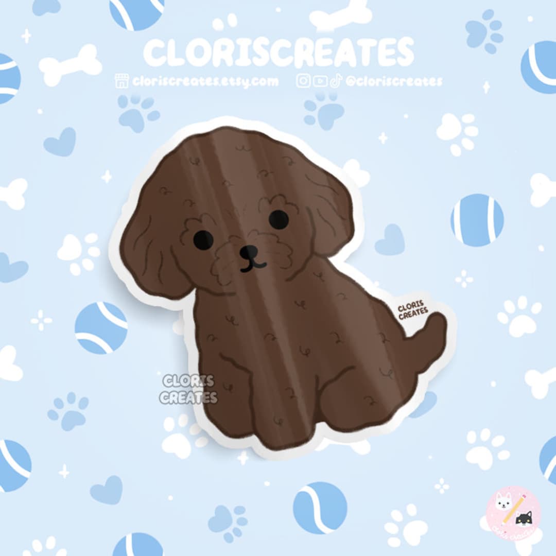 Chocolate Brown Mini Toy Poodle Dog Breed Waterproof Vinyl Sticker ...
