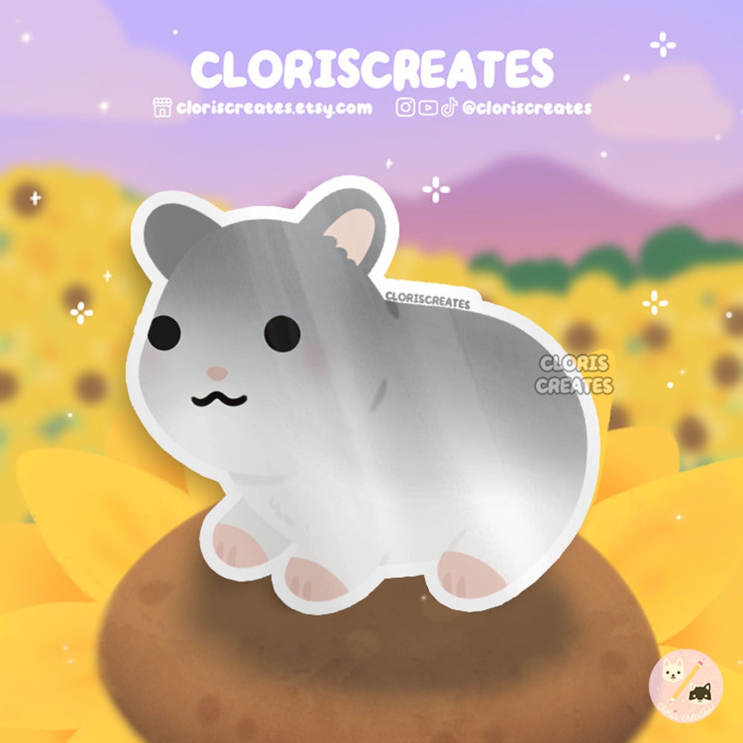 Silver Syrian Teddy Bear Hamster Waterproof Vinyl Sticker | Kawaii ...