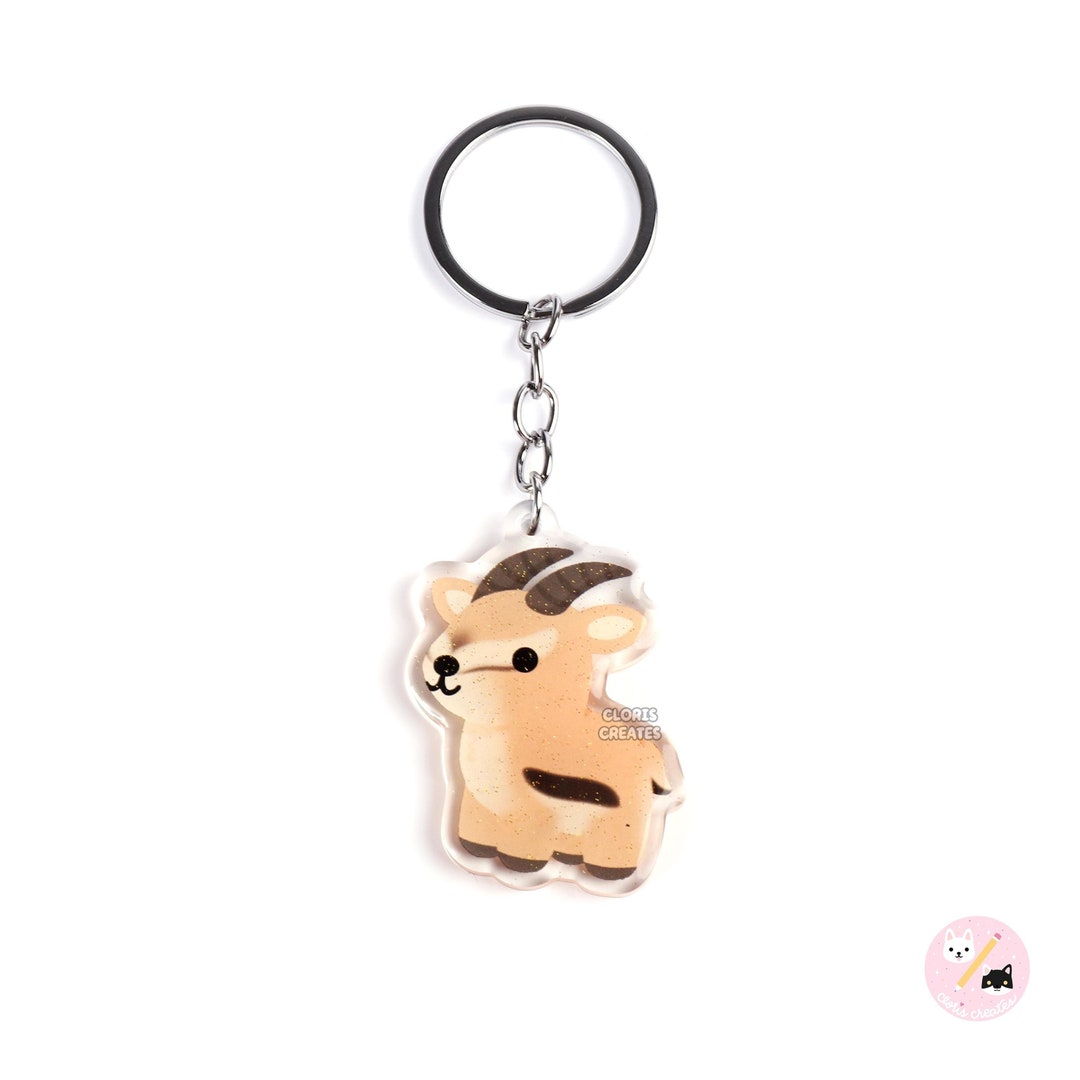 Gazelle Antelope Acrylic Glitter Keychain | Kawaii Chibi Animal Lover ...