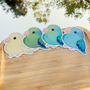 Blue Parrotlet Bird Breed Waterproof Vinyl Sticker | Kawaii Chibi ...