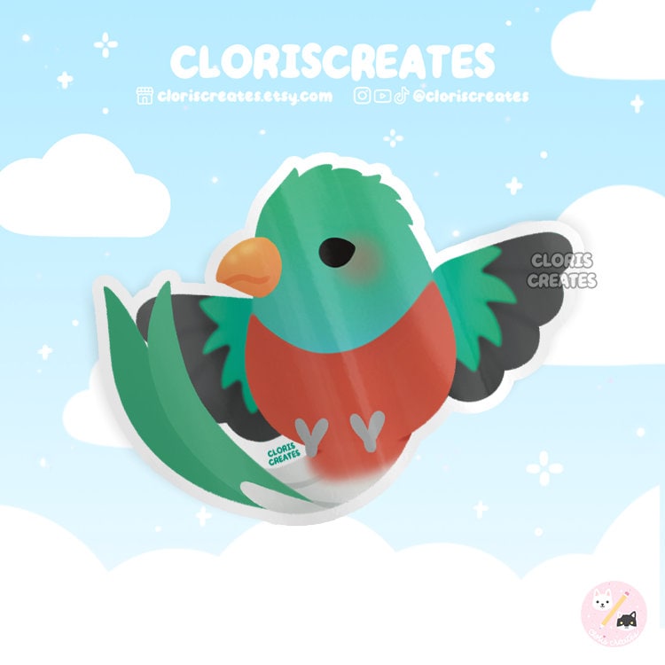 Resplendent Quetzal Guatemala Bird Waterproof Vinyl Sticker | Kawaii ...