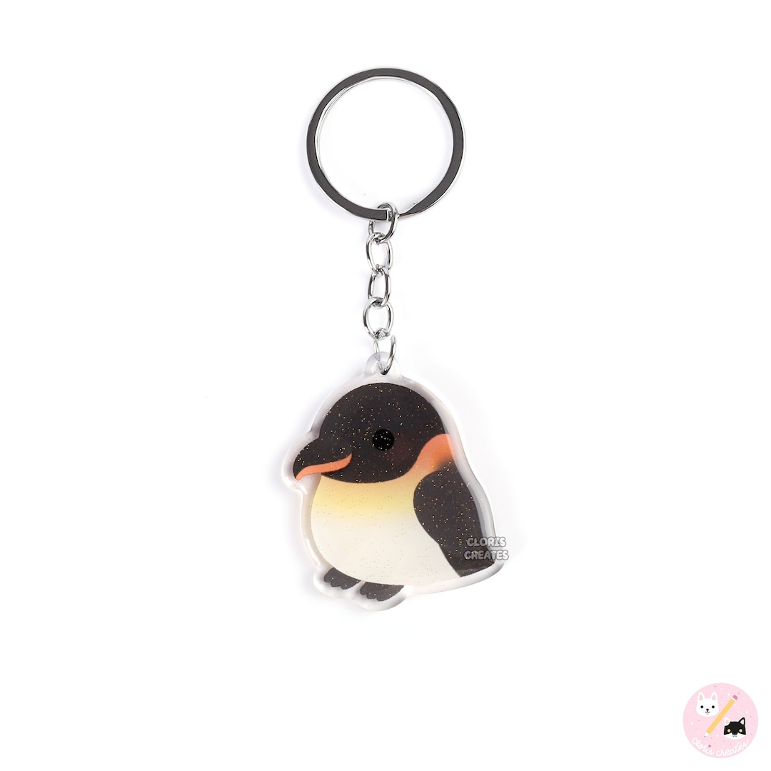 Emperor Penguin Acrylic Glitter Keychain | Kawaii Chibi Wild Arctic ...