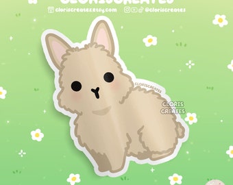 Broken Brown Lionhead Bunny Sticker Cute Spotted Rabbit Sticker, Cute ...