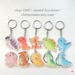 Ankylosaurus Purple Dinosaur Acrylic Glitter Keychain | Kawaii Chibi ...