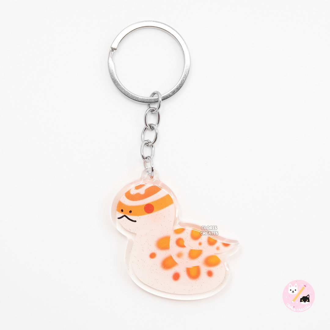 Albino Corn Snake Acrylic Pet Breed Keychain | Cartoon Kawaii Art ...