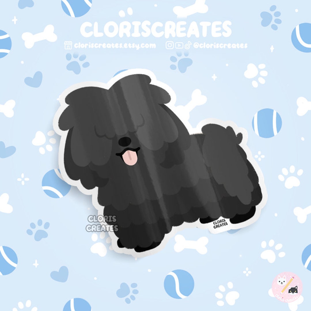 Black Puli Bergamasco Sheepdog Dog Breed Waterproof Vinyl Sticker ...
