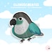 Senegal Parrot Acrylic Bird Breed Keychain Cartoon Kawaii Art Double ...