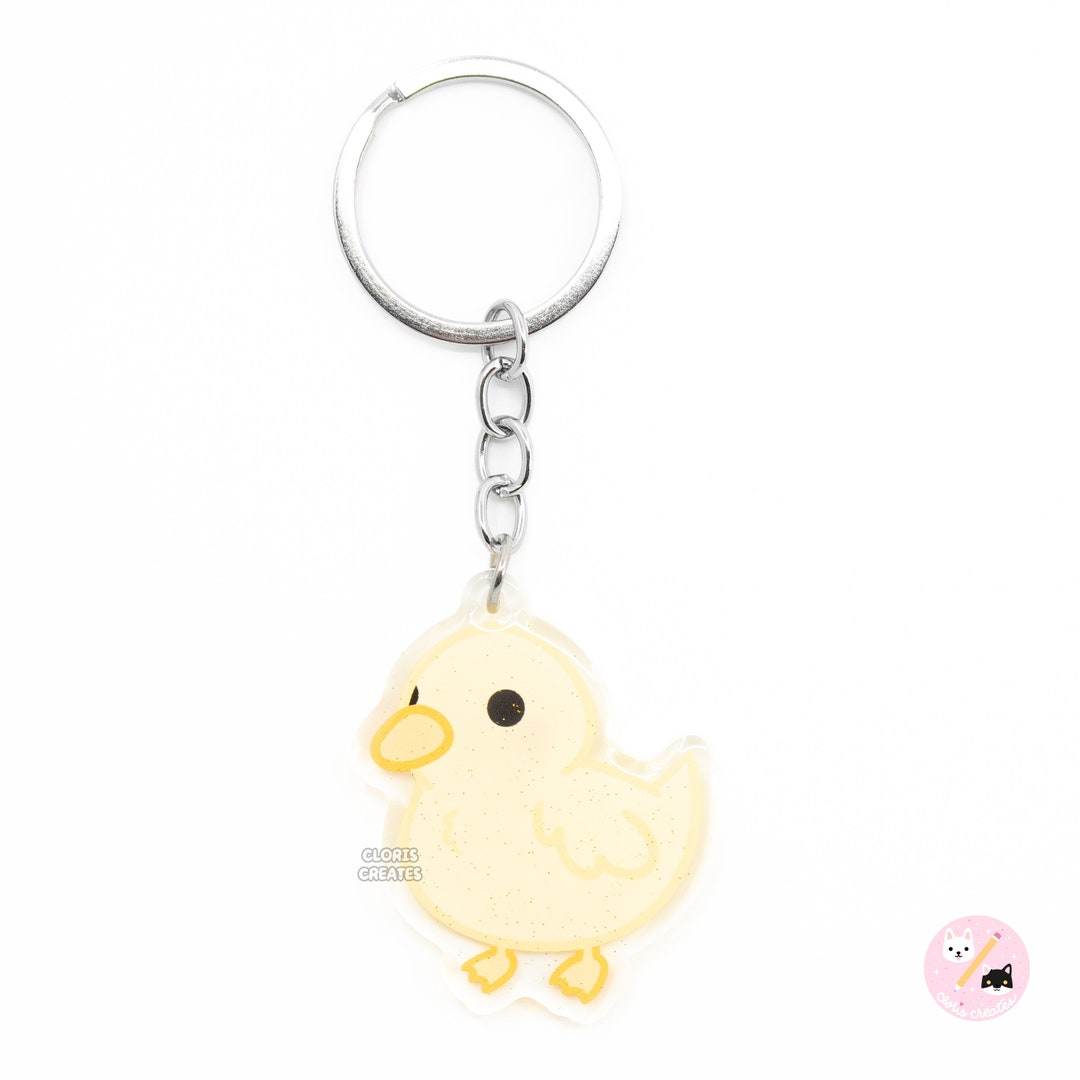 Yellow Duck Acrylic Bird Breed Keychain | Cartoon Kawaii Exotic Pet Art ...