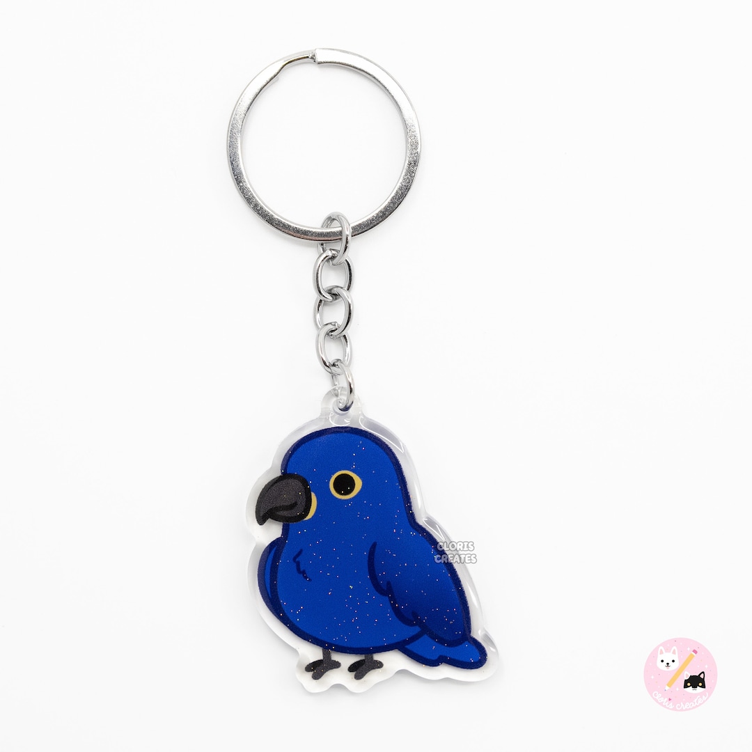 Colorful Parrot Keychain With Drink LONYOO Acrylic Hawaiian Macaw ...