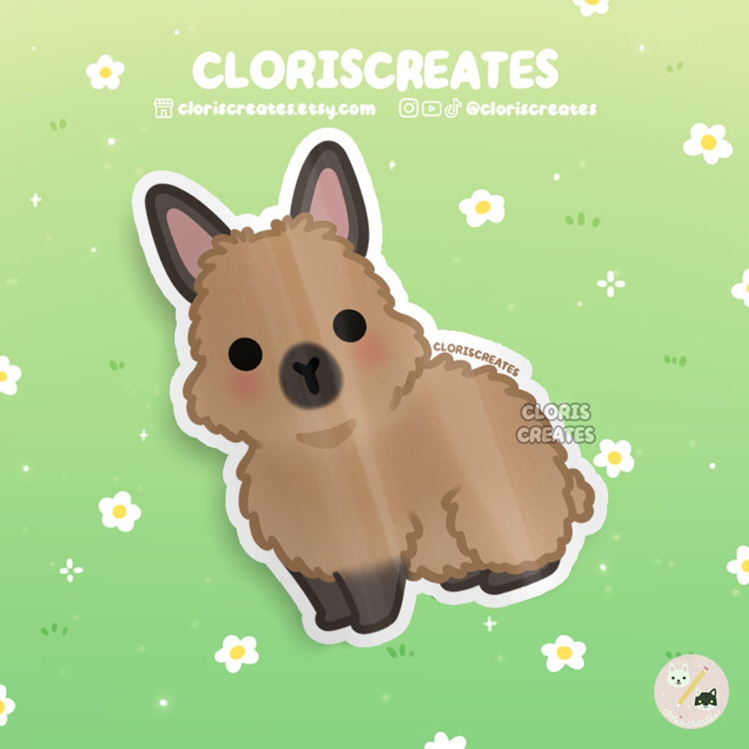 Black Tort Lionhead Rabbit Waterproof Vinyl Sticker | Kawaii Chibi ...