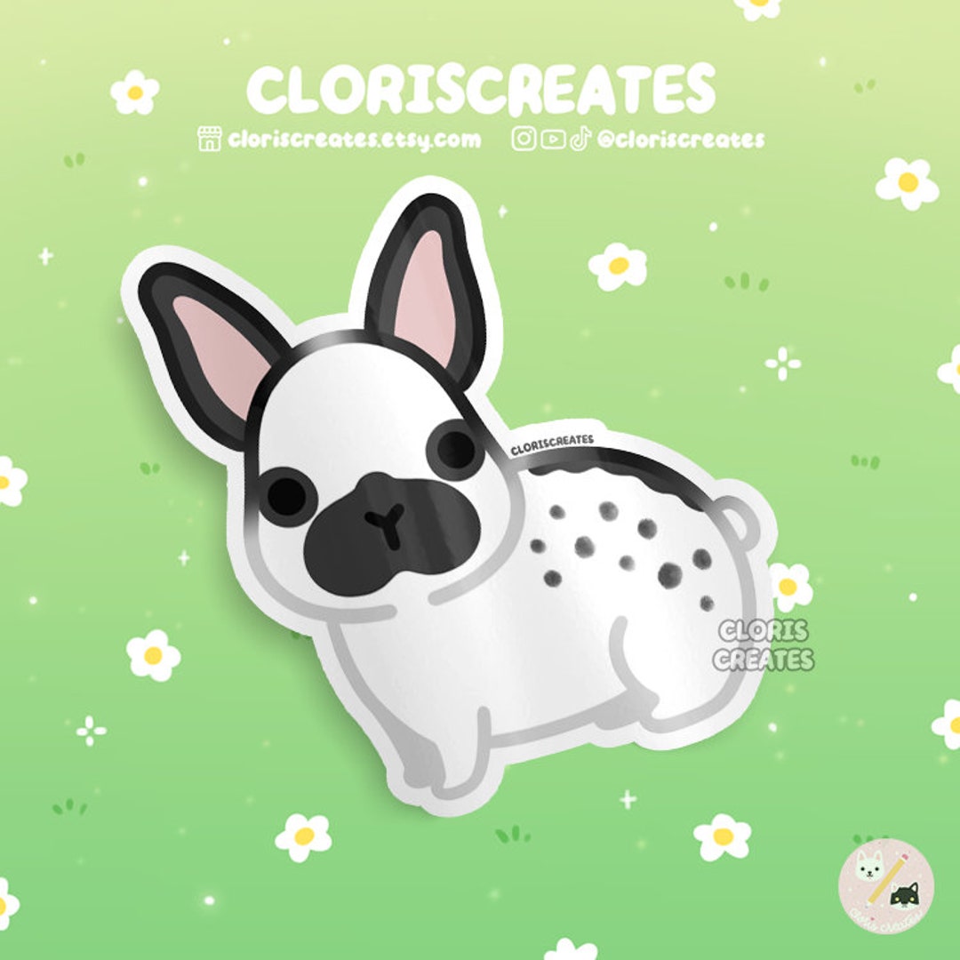 Black English Spot Rabbit Waterproof Vinyl Sticker | Kawaii Chibi ...