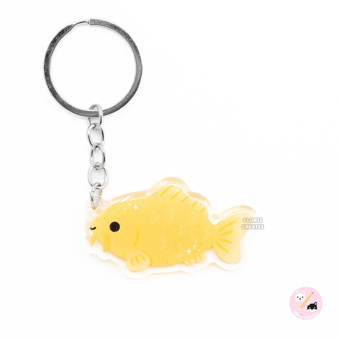 Golden Koi Fish Keychain | Cartoon Chibi Aquarium Art Double Sided ...