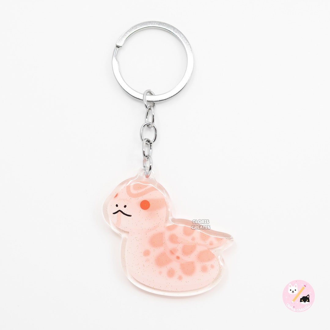 Coral Pink Hognose Snake Acrylic Keychain | Cartoon Kawaii Art Exotic ...