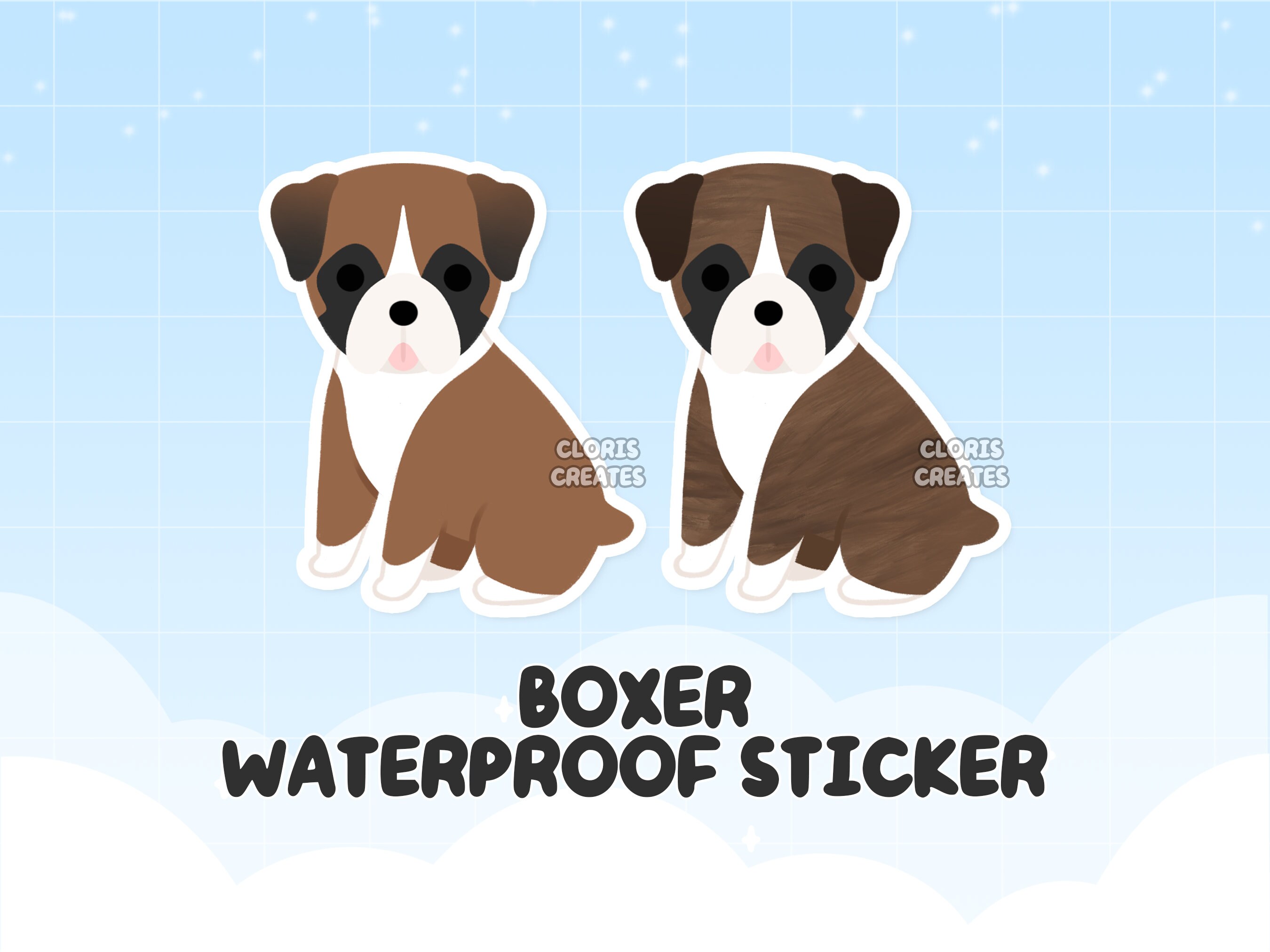 Boxer Dog Sticker Boxer Dog w/ Heart Car Laptop Vinyl Decal Sticker Tea ...