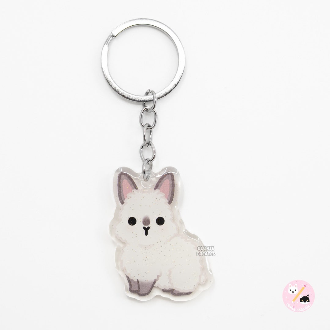 Sable Frosty Lionhead Rabbit Acrylic Pet Breed Keychain | Cartoon ...