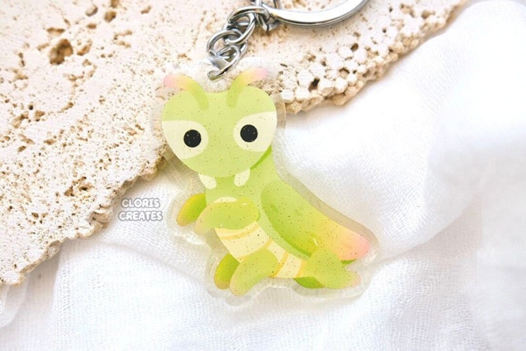 Green Praying Mantis Insect Bug Keychain Cartoon Exotic Pet - Etsy