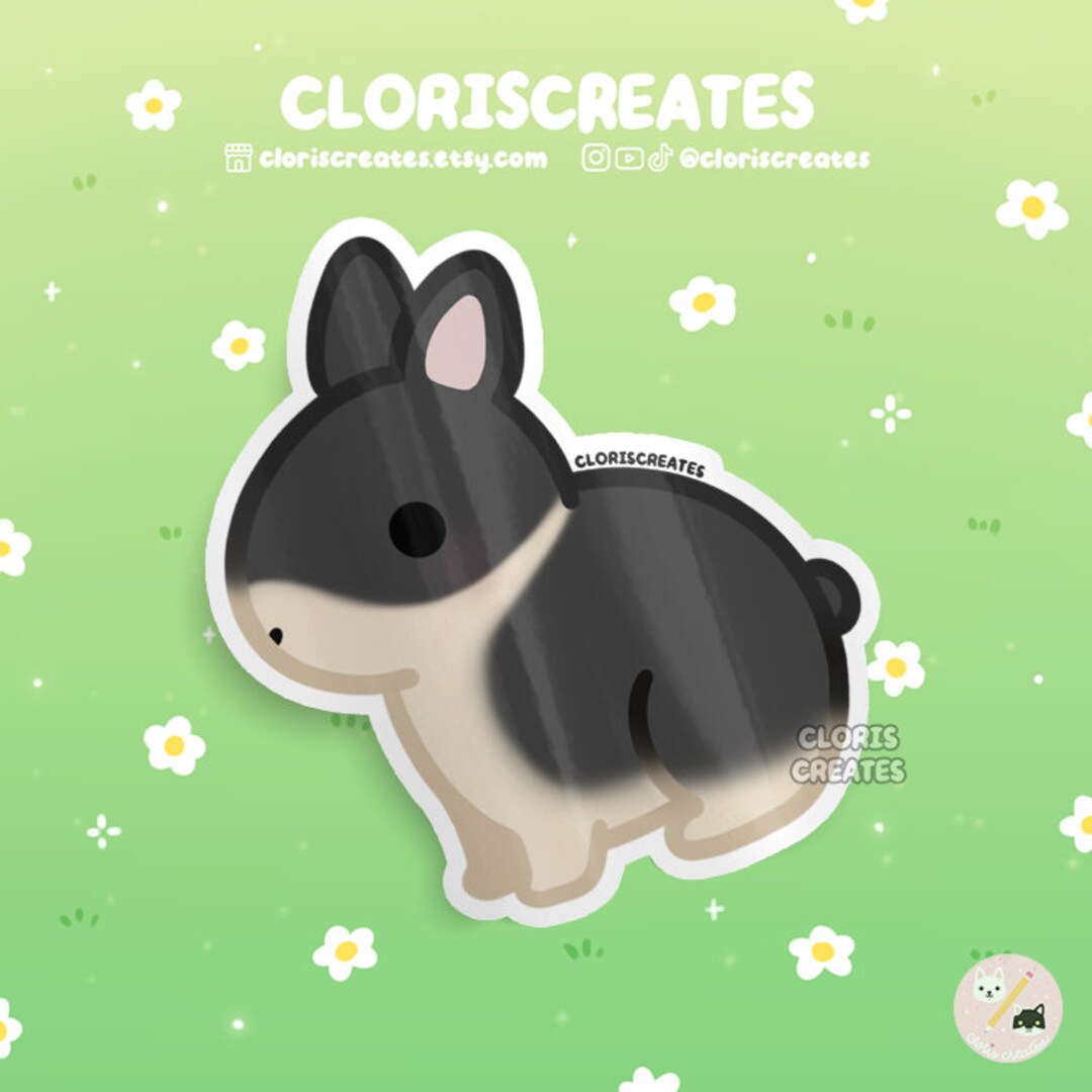 Black Silver Marten Netherland Dwarf Rabbit Waterproof Vinyl Sticker ...