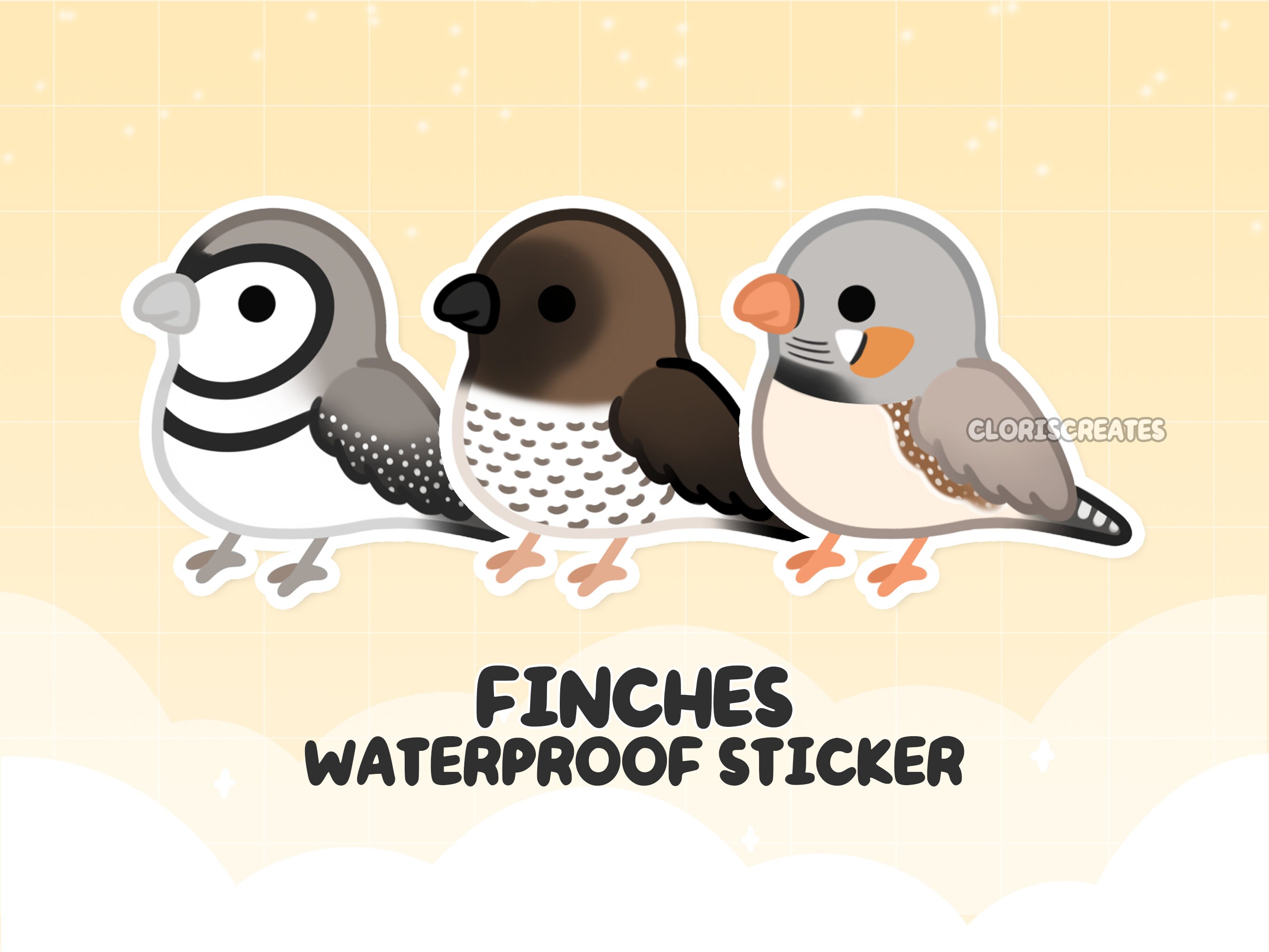 Zebra Finch Society Finch Owl Finch Die Cut Vinyl Stickers - Etsy