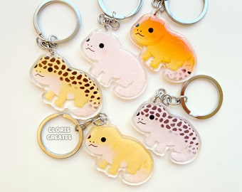 Highland Cow Farm Animal Keychain Cartoon Chibi Art Glitter - Etsy