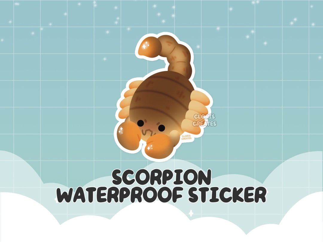 Angry Scorpion Waterproof Die Cut Sticker Kawaii Chibi Bug - Etsy