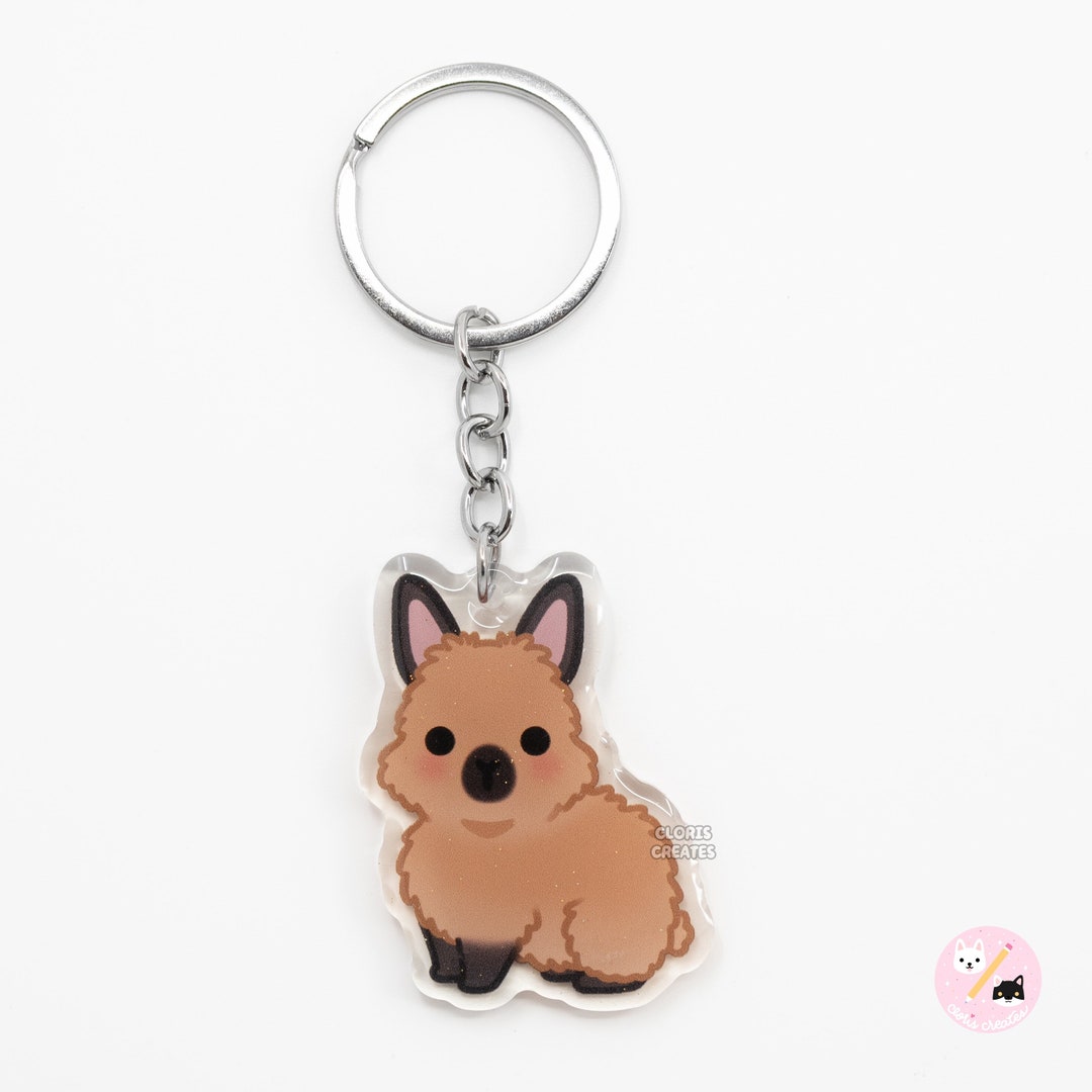 Black Tort Lionhead Rabbit Acrylic Pet Breed Keychain | Cartoon Kawaii ...