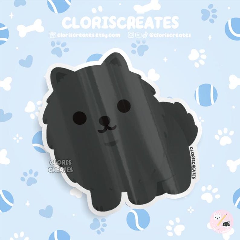 Black Pomeranian German Spitz Dog Breed Waterproof Vinyl Sticker ...