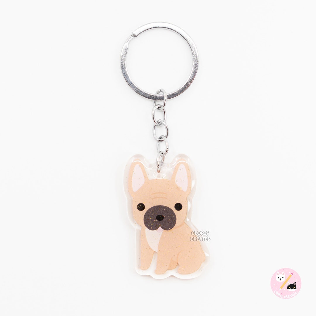 Fawn French Bulldog Frenchie Acrylic Dog Breed Keychain | Cartoon ...