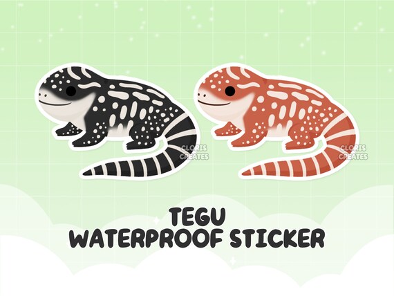 Tegu Cartoon Die Cut Sticker Kawaii Chibi Waterproof Pet Art - Etsy