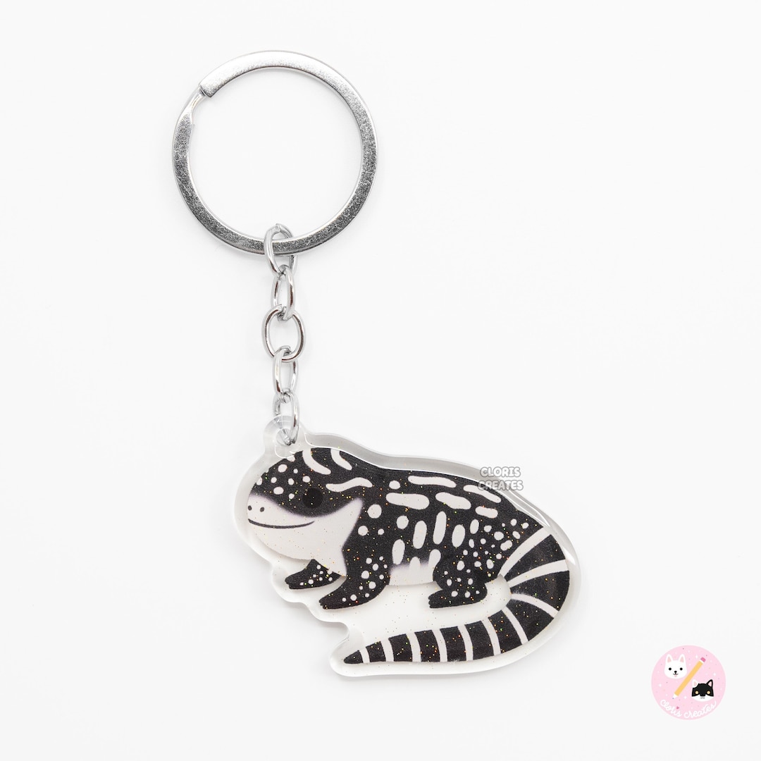 Black Tegu Acrylic Lizard Keychain | Cartoon Kawaii Art Exotic Pet ...