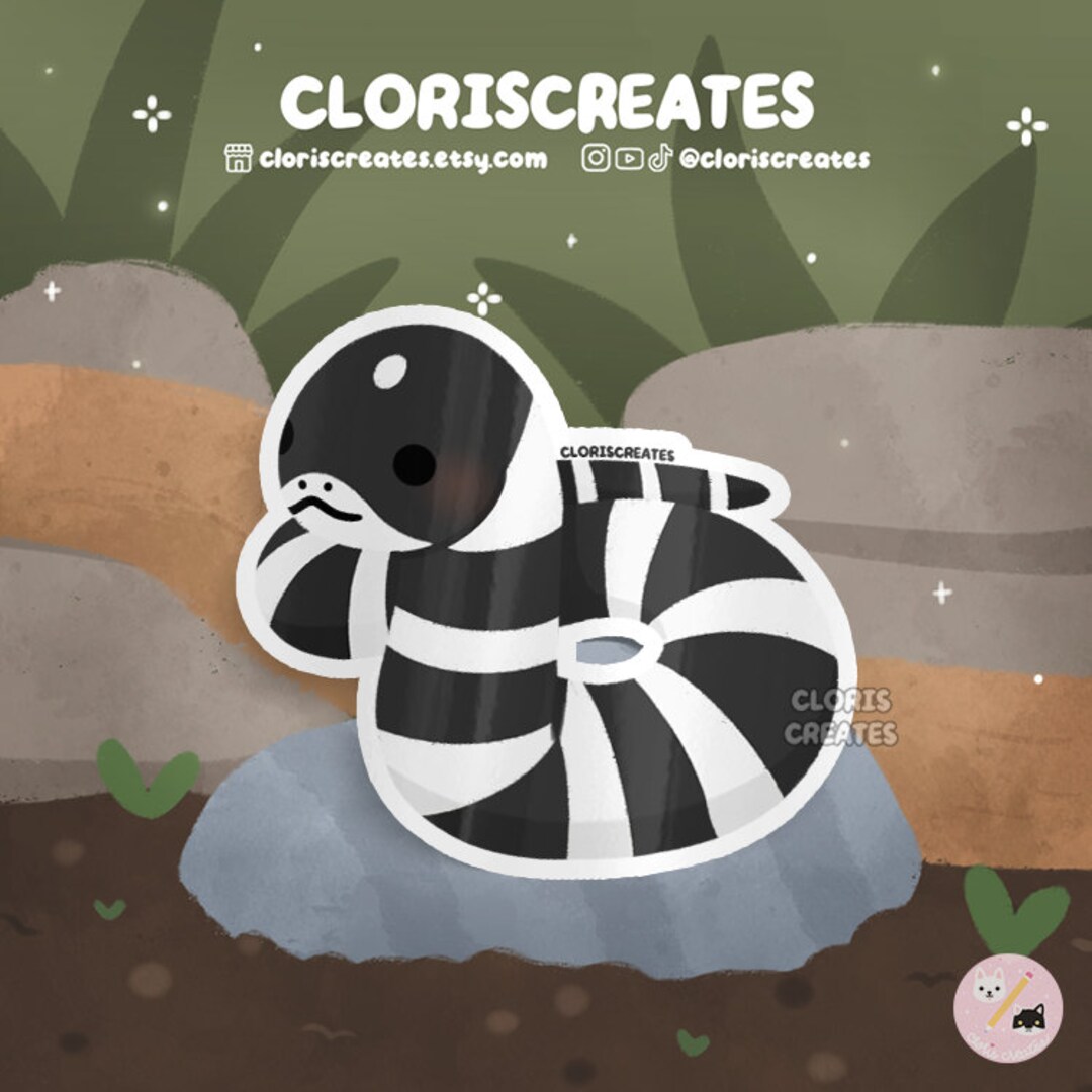 Kingsnake Snake Waterproof Vinyl Sticker | Kawaii Chibi Animal Lover ...