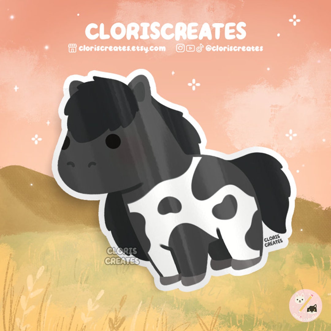 Spotted Black Pinto Painted Horse Waterproof Vinyl Sticker | Kawaii ...