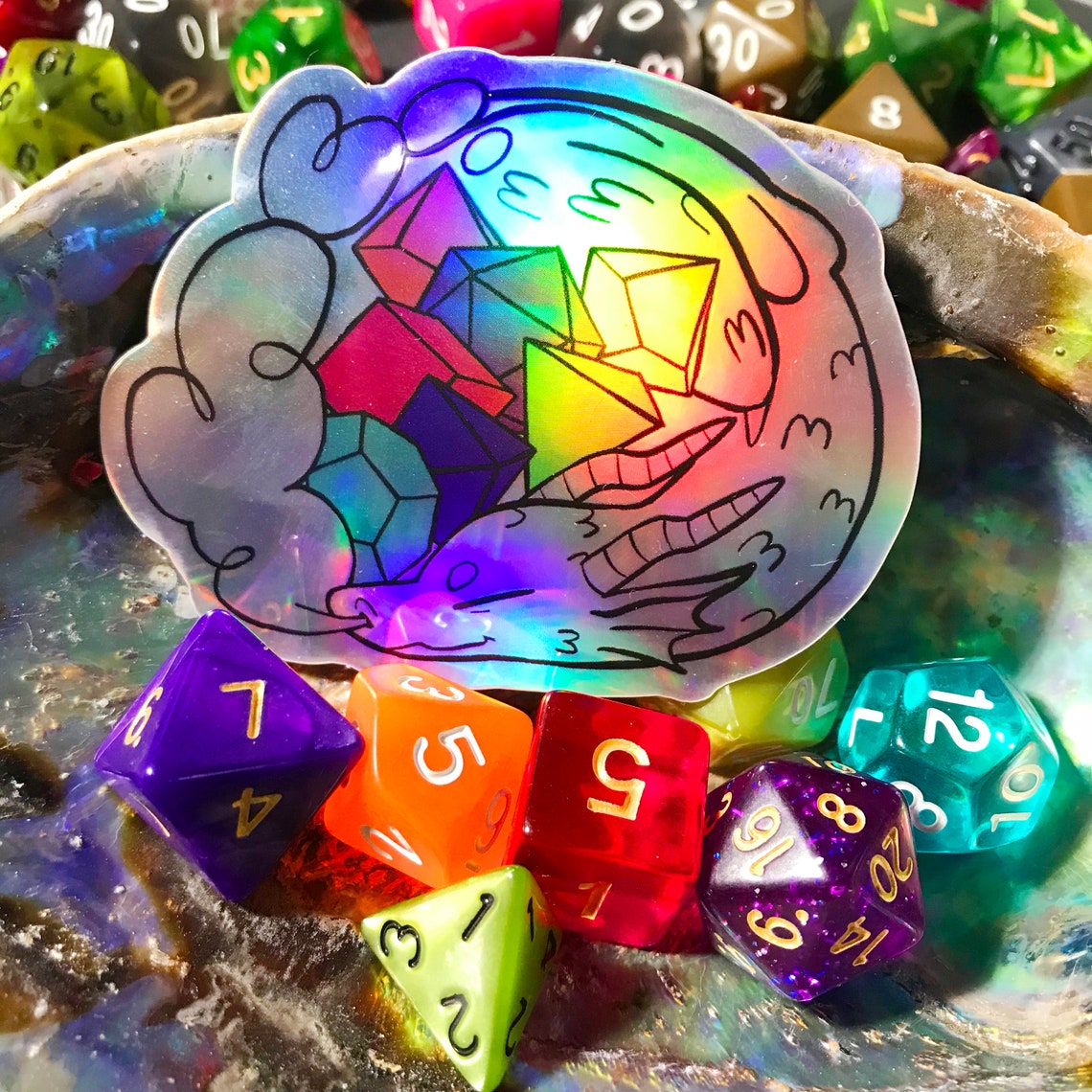 Dice Hoarder Holographic Sticker - Etsy