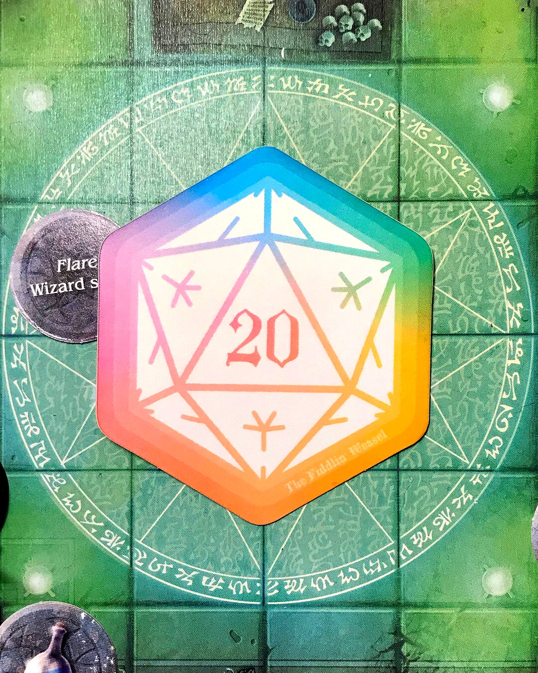 Rainbow D20 Sticker - Etsy