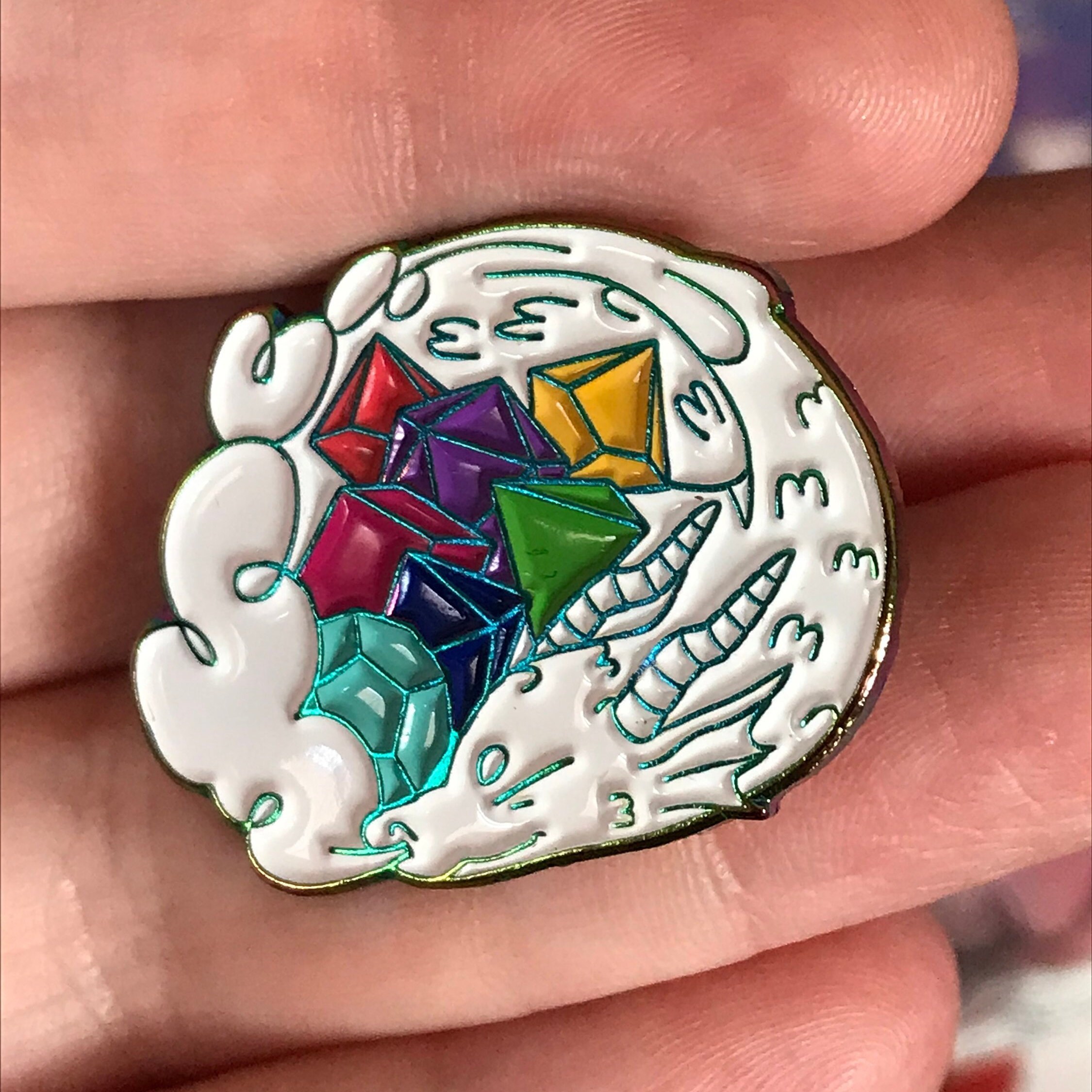 Rainbow Dragon Enamel Pin - Etsy
