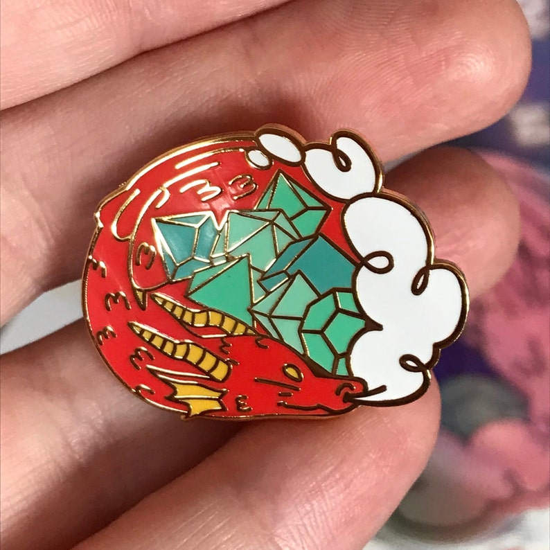 Red Dragon Enamel Pin - Etsy