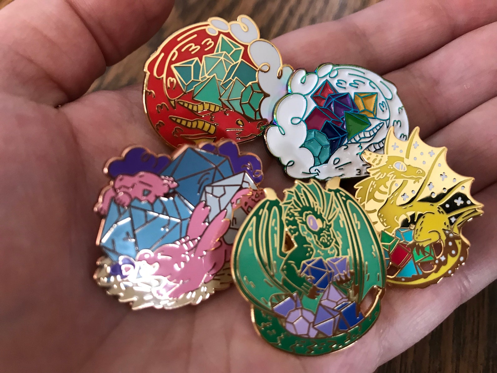 Rainbow Dragon Enamel Pin | Etsy