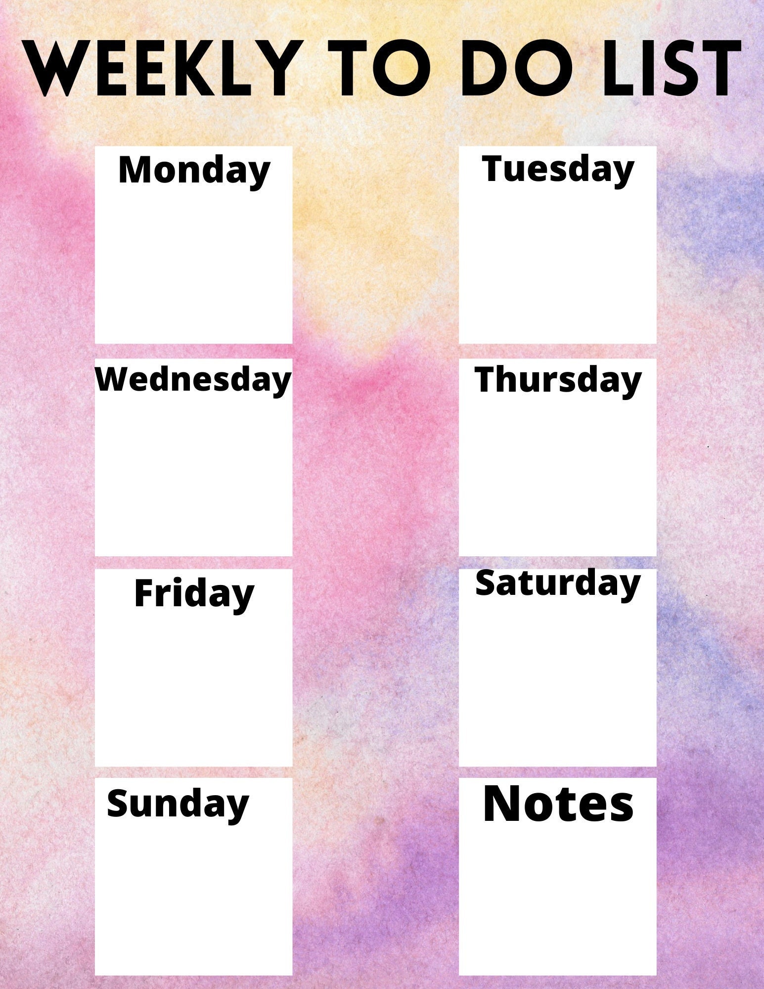 Weekly Tracker Downloadable Journal Page Printable Notes - Etsy