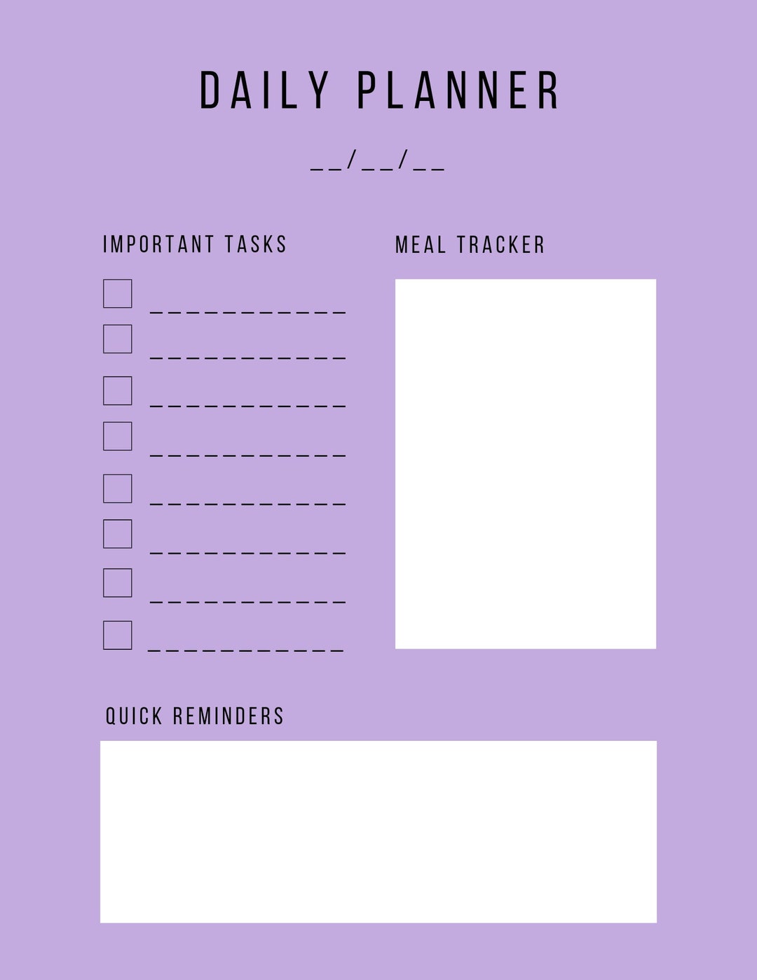 Daily Tracker Downloadable Journal Page, Printable Notes Page ...