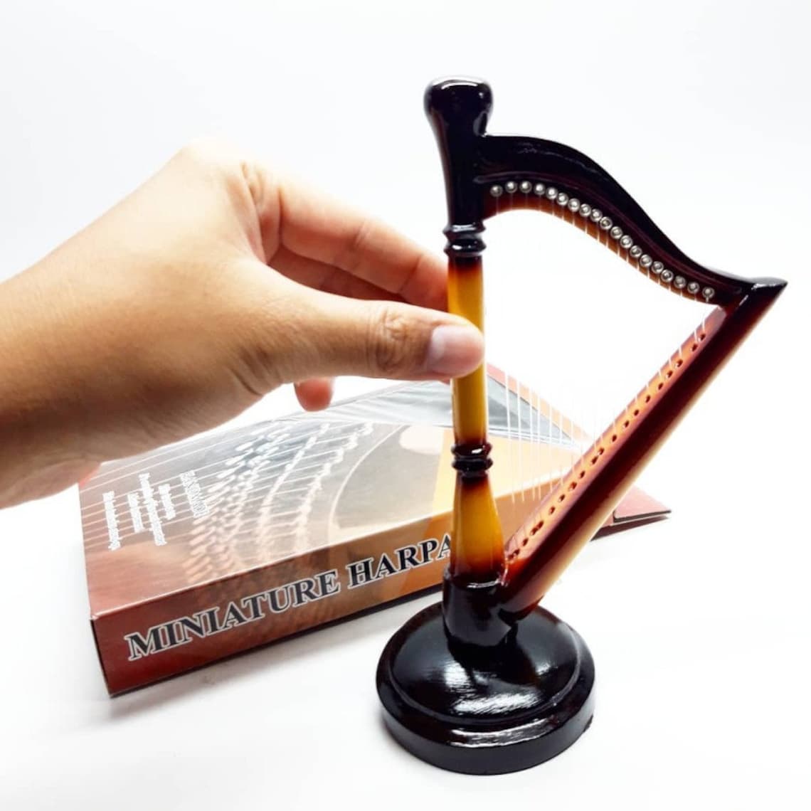 Buy Miniature Harp Harpa Instrument Musical Classic Display and Online ...