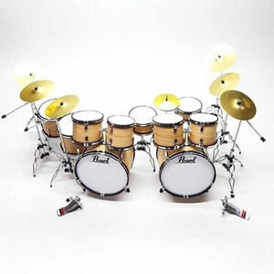 Miniature Drum Set Double Bass Natural 1:12 Instrument Display ...