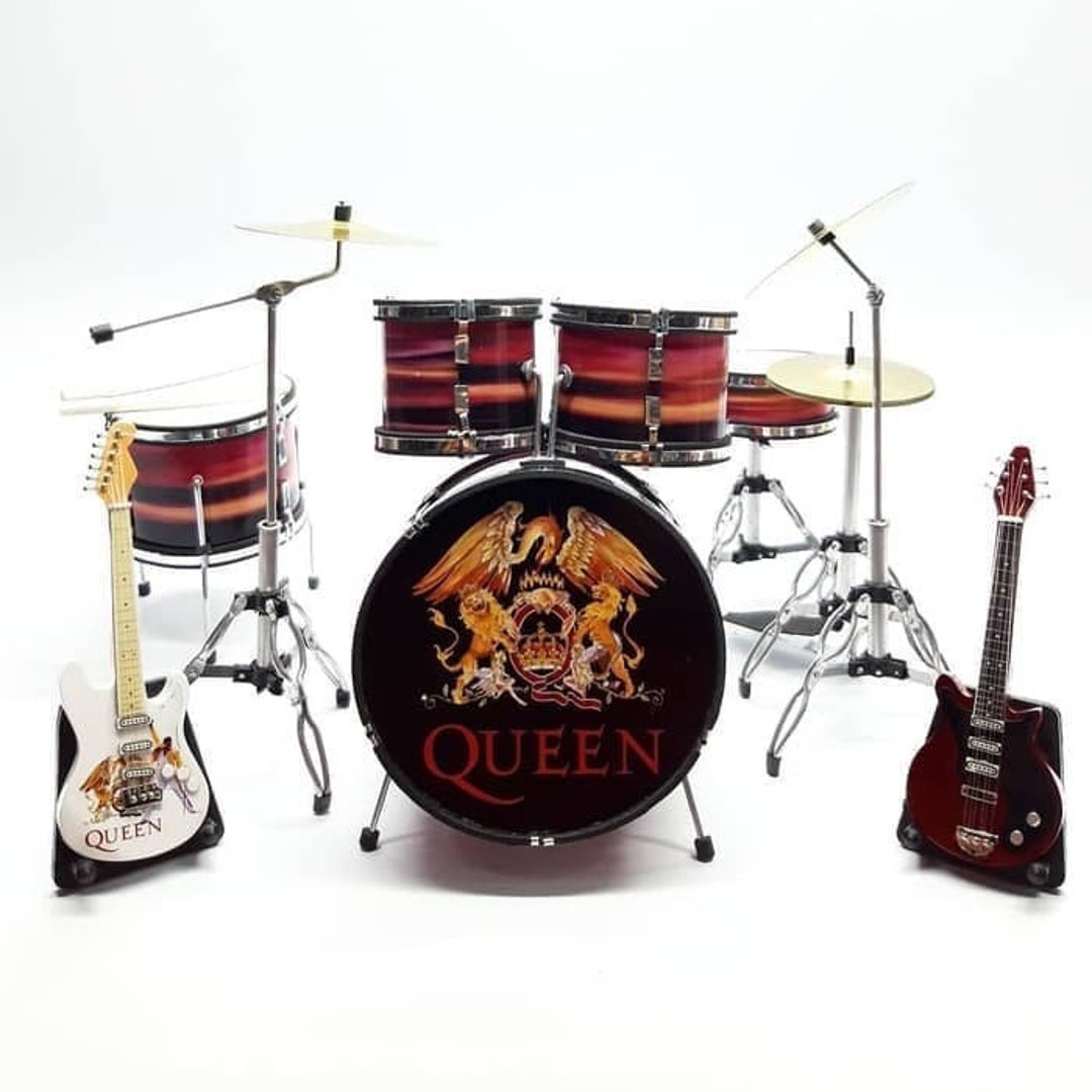 Miniture Drum Rock Star Red Black + Mini 2 Guitars Rock Star Band ...