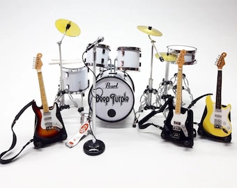 Miniature Drum Set Signature 3 Guitars Set Musical - Etsy