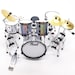 Miniature Drum Set Mini Silver 1:12 1/12 Instrument Musical Display New ...