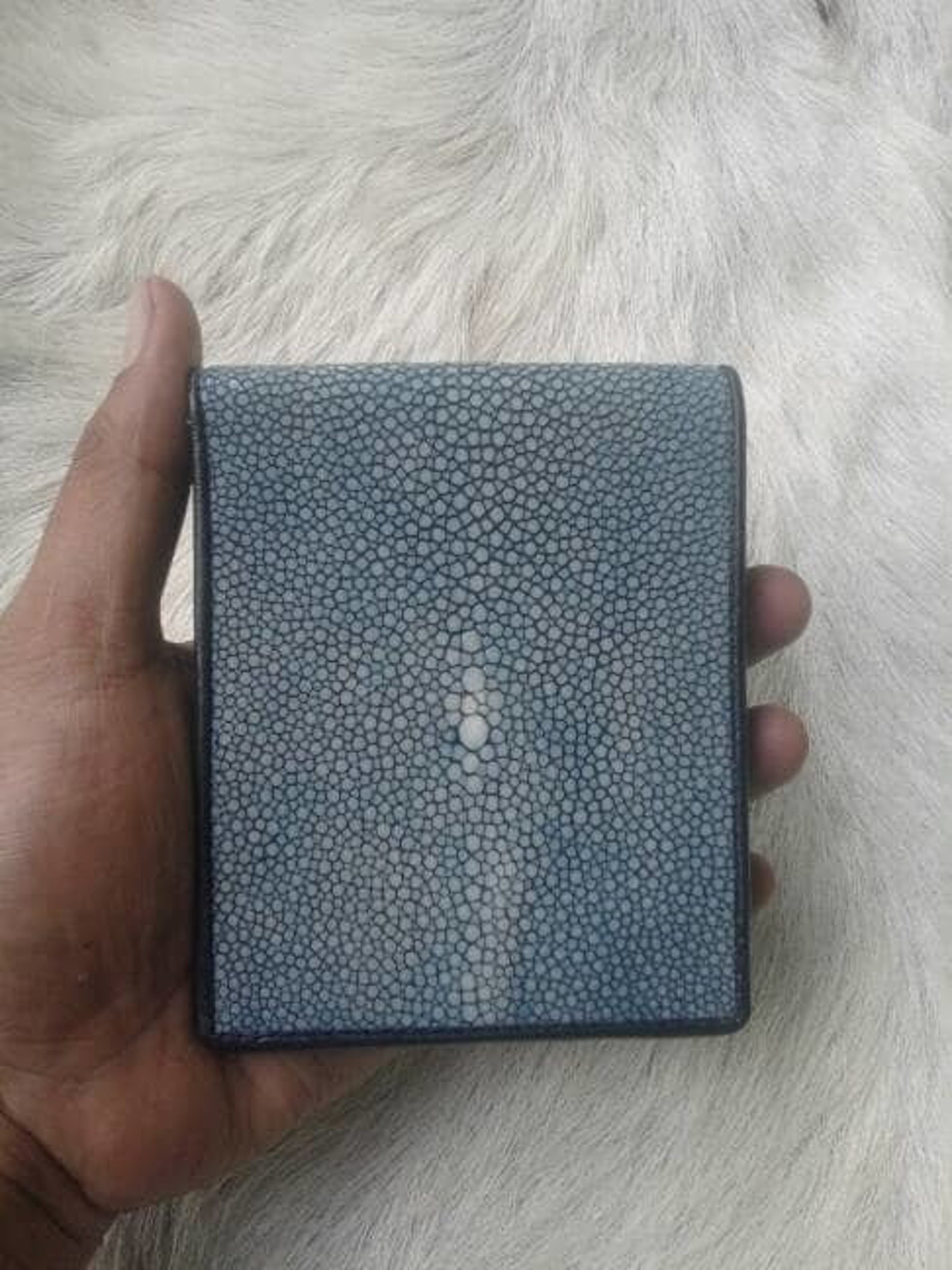 Stingray Wallet Leather Genuine Black Bifold Skin Men Blue | Etsy