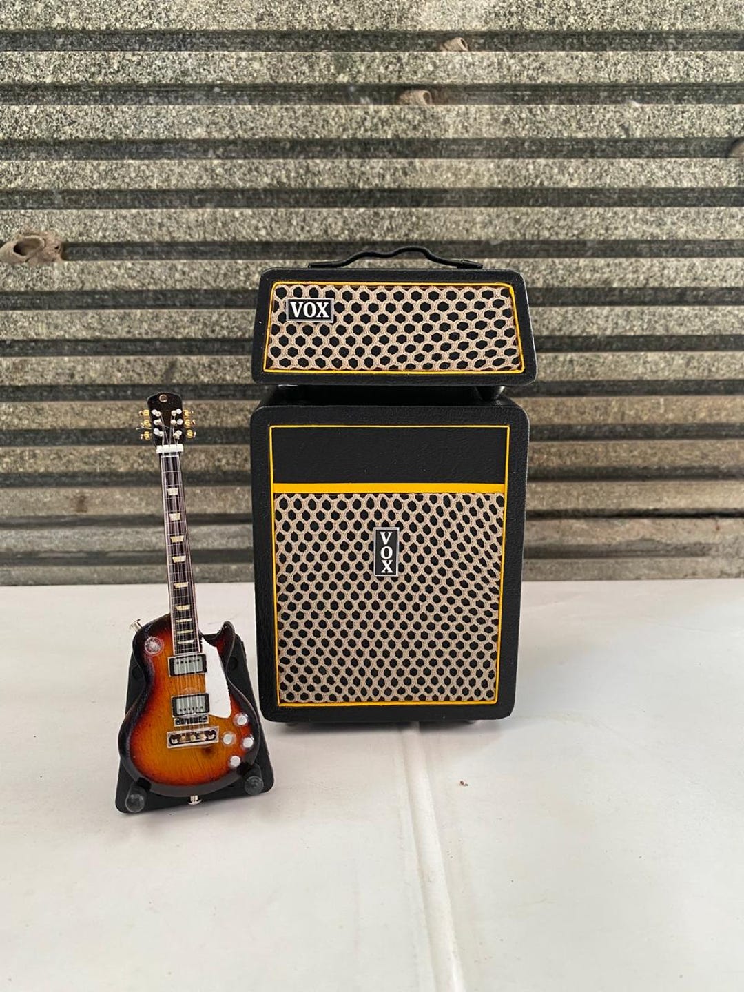 Miniature Sound Amplifier 2 Stage and Guitar Mini Instrument Music ...