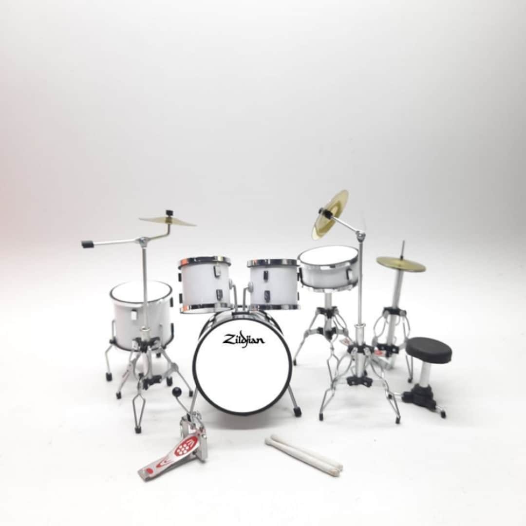 Miniature Drum Set Mini White 1:12 Instrument Musical Display Gift - Etsy