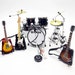 Miniature Drum Set Full Black Star 3 Guitars Free Strap Mic Musical ...
