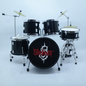 Miniature Drum Set Replica Black Instrument Musical Display 1:12 Gifts ...