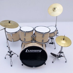 Miniature Drum Kit Natural Replica Musical Instruments Display ...